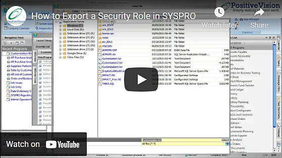 SYSPRO Tips & Tricks